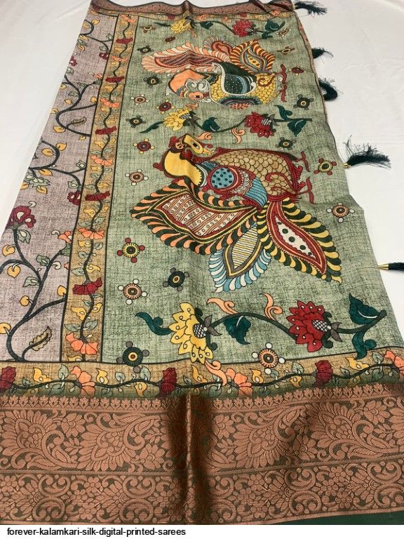 FOREVER KALAMKARI SILK DIGITAL PRINTED SAREES