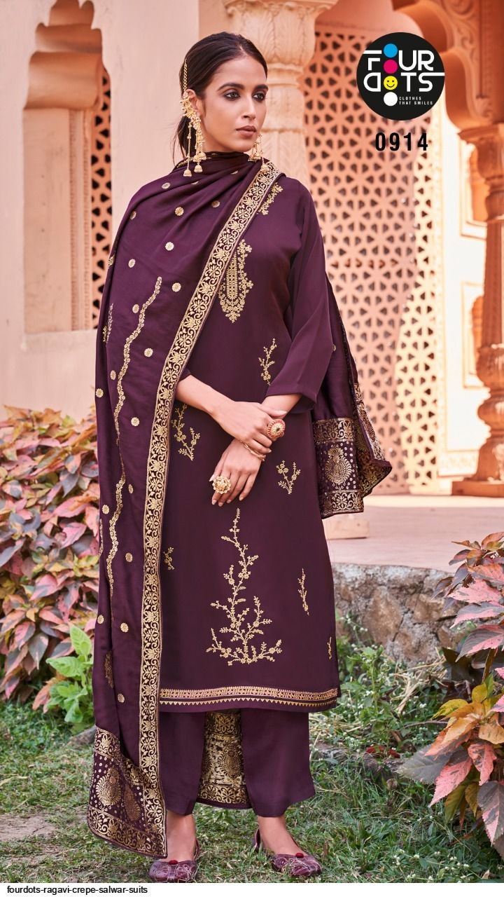 FOURDOTS RAGAVI Crepe SALWAR SUITS