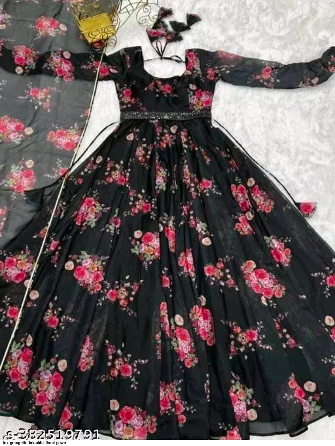 Fox Georgette Beautiful Floral gown