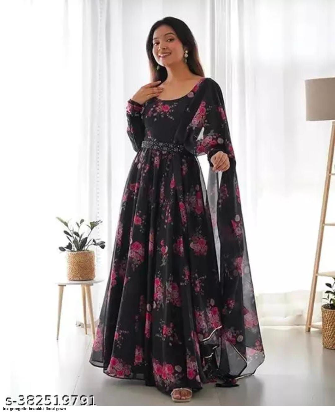 Fox Georgette Beautiful Floral gown