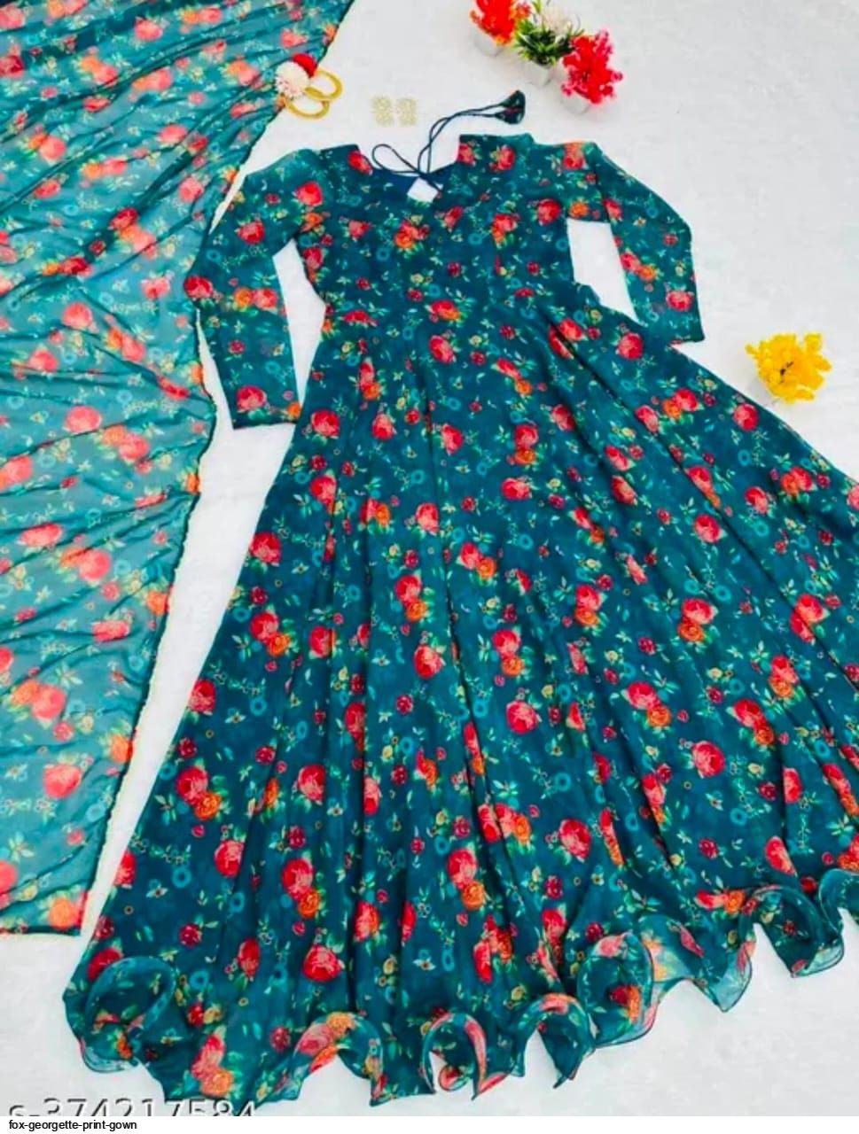 Fox Georgette Print GOWN