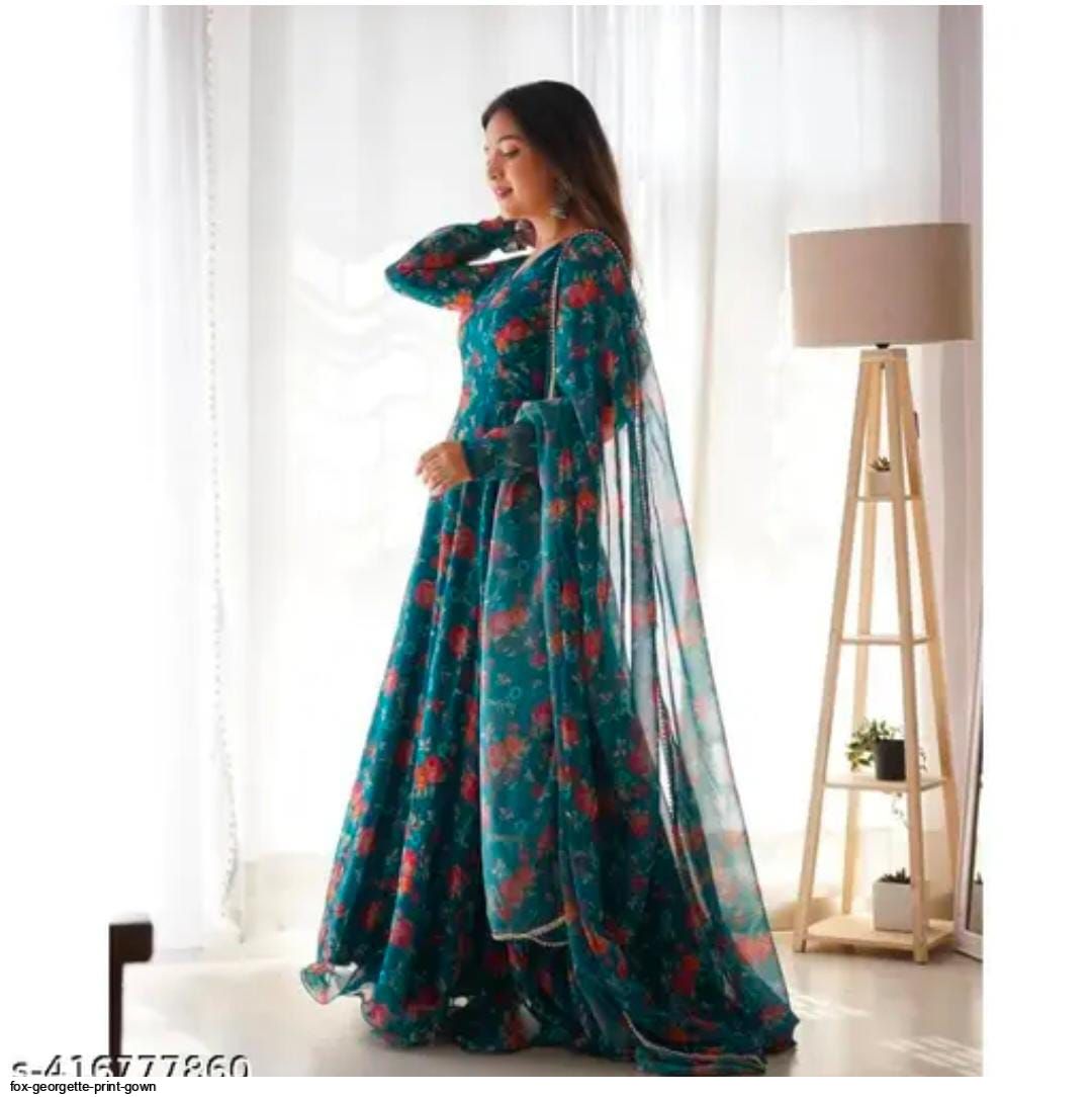 Fox Georgette Print GOWN