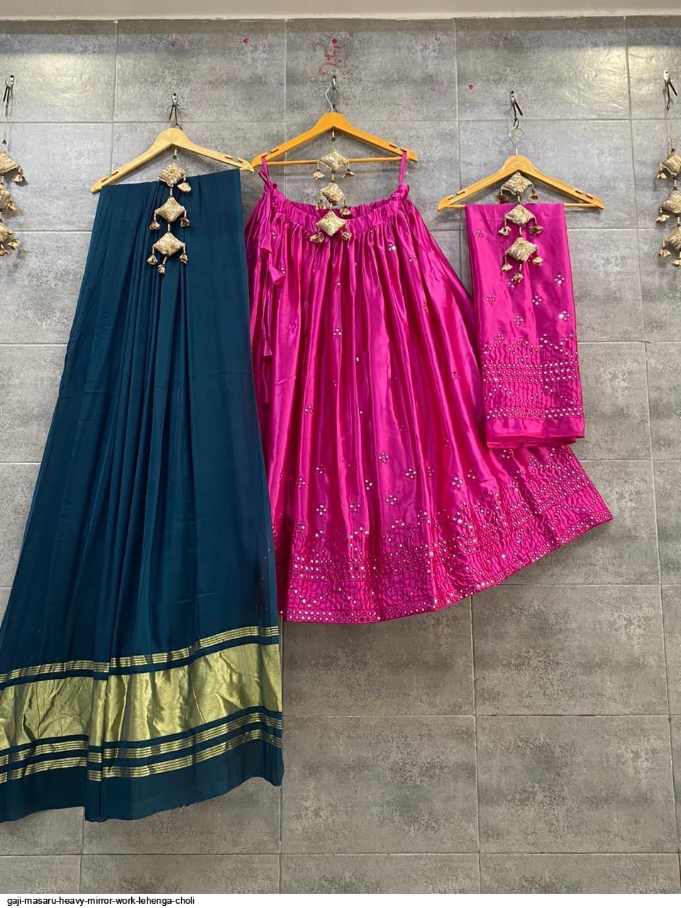 GAJI MASARU HEAVY MIRROR WORK LEHENGA CHOLI