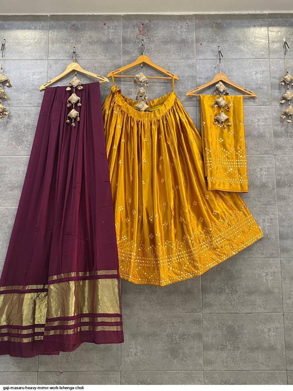 GAJI MASARU HEAVY MIRROR WORK LEHENGA CHOLI