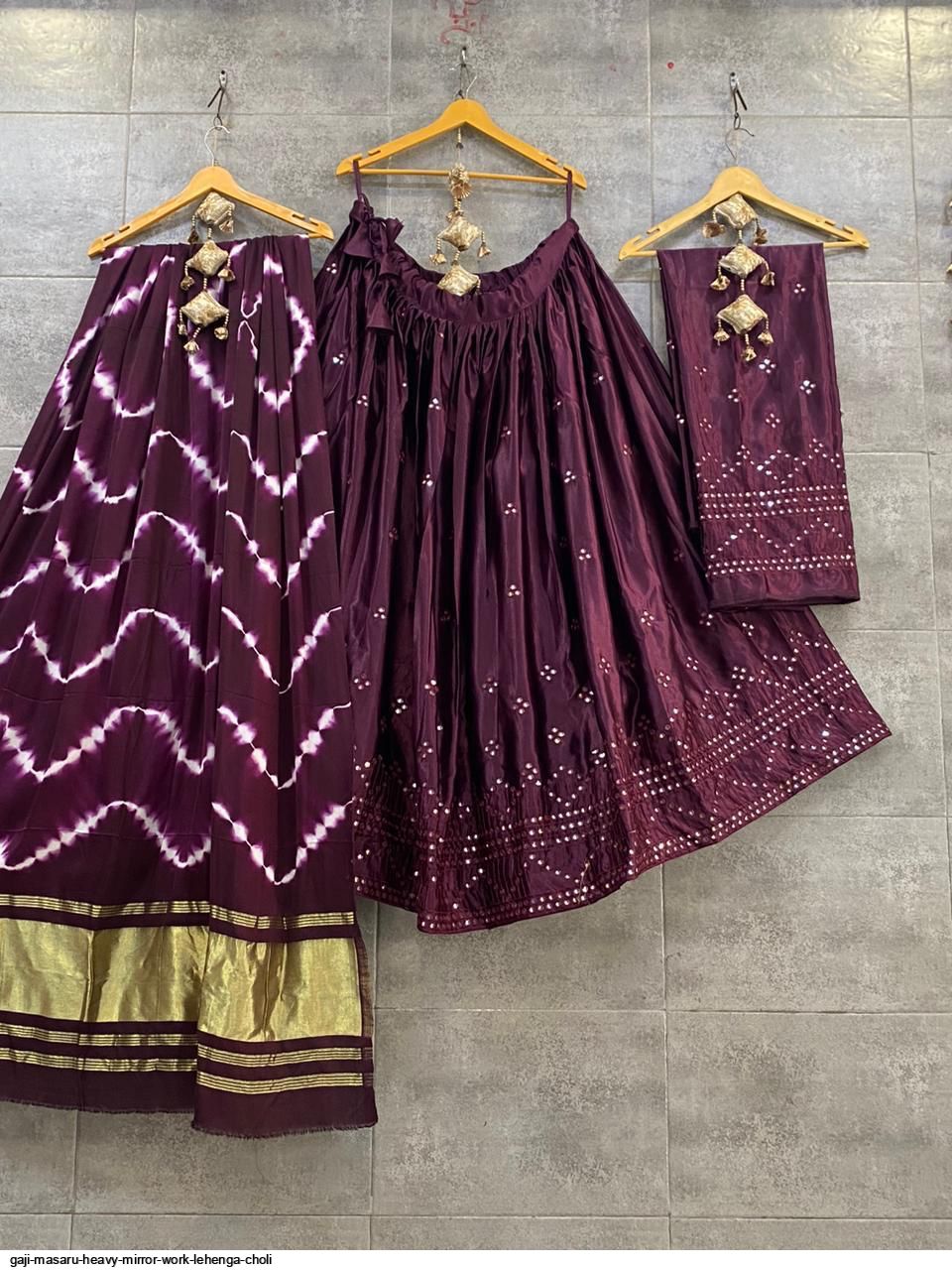 GAJI MASARU HEAVY MIRROR WORK LEHENGA CHOLI