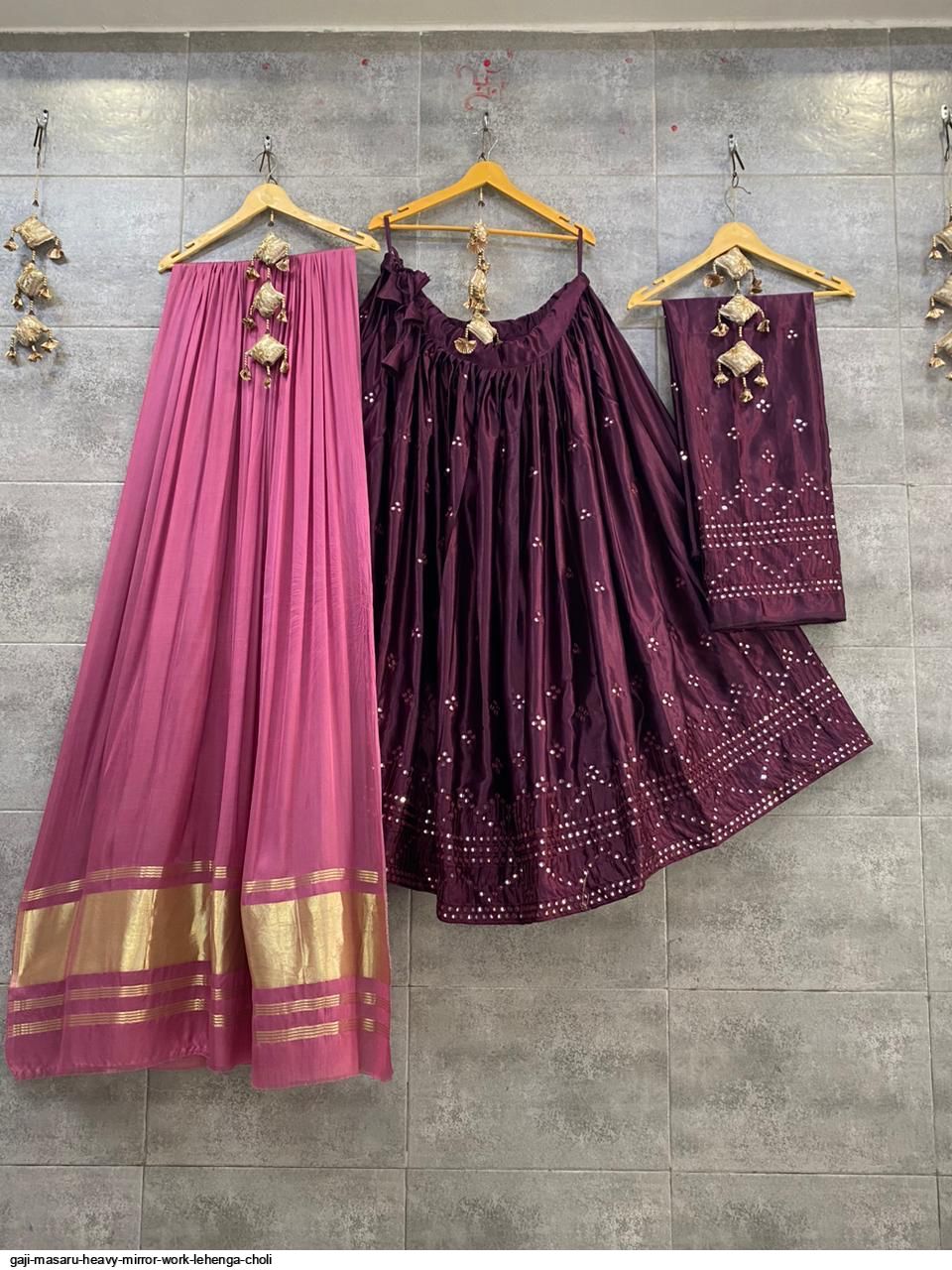 GAJI MASARU HEAVY MIRROR WORK LEHENGA CHOLI
