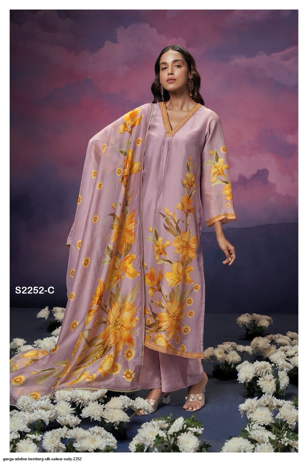 GANGA ADELINE BEMBERG silk salwar suity 2252