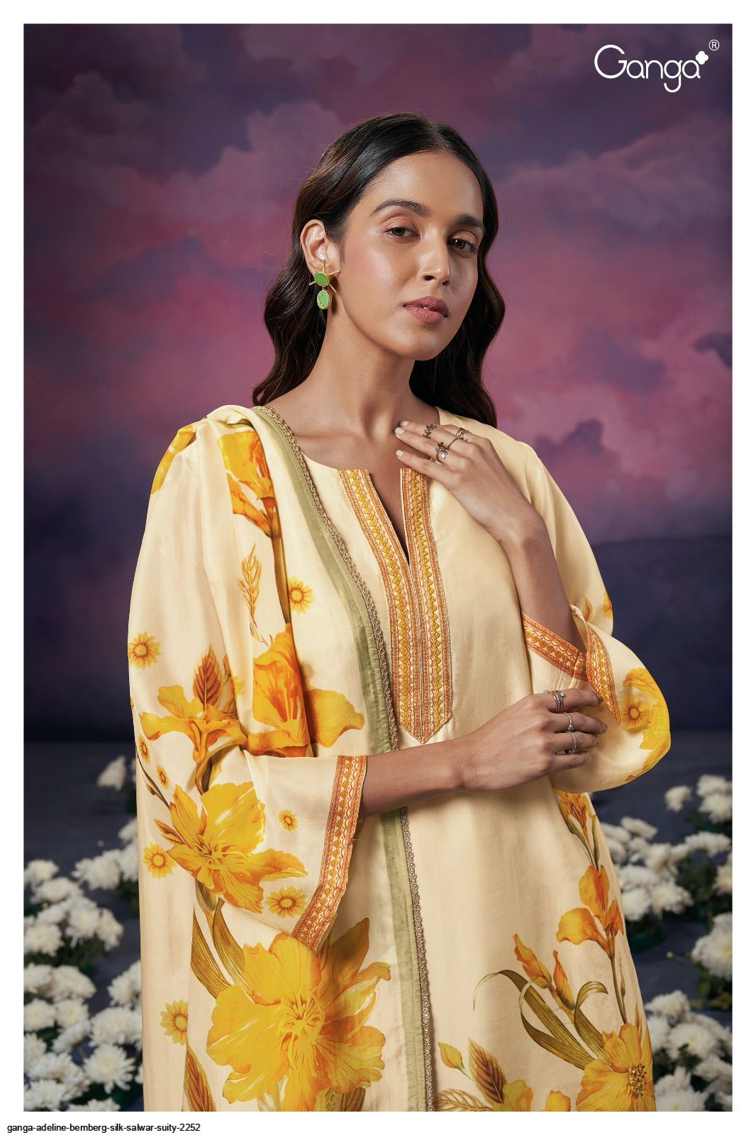 GANGA ADELINE BEMBERG silk salwar suity 2252