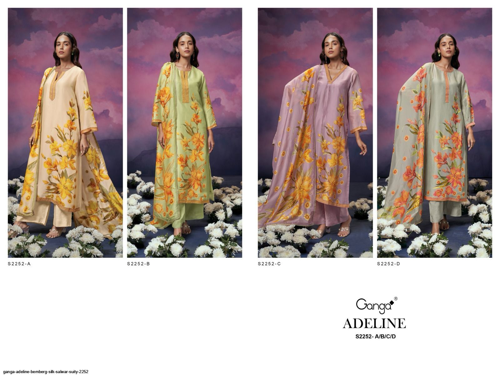 GANGA ADELINE BEMBERG silk salwar suity 2252