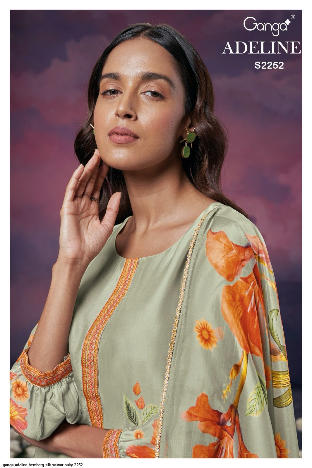 GANGA ADELINE BEMBERG silk salwar suity 2252