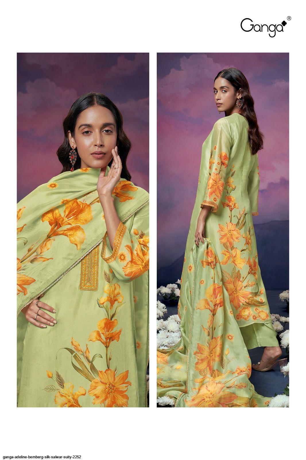 GANGA ADELINE BEMBERG silk salwar suity 2252