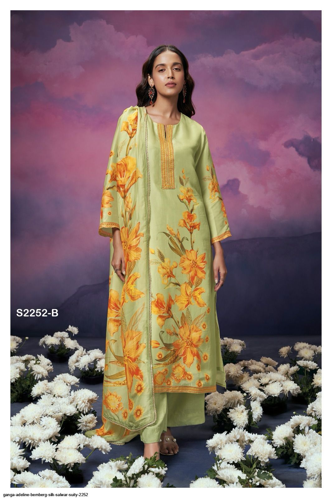 GANGA ADELINE BEMBERG silk salwar suity 2252