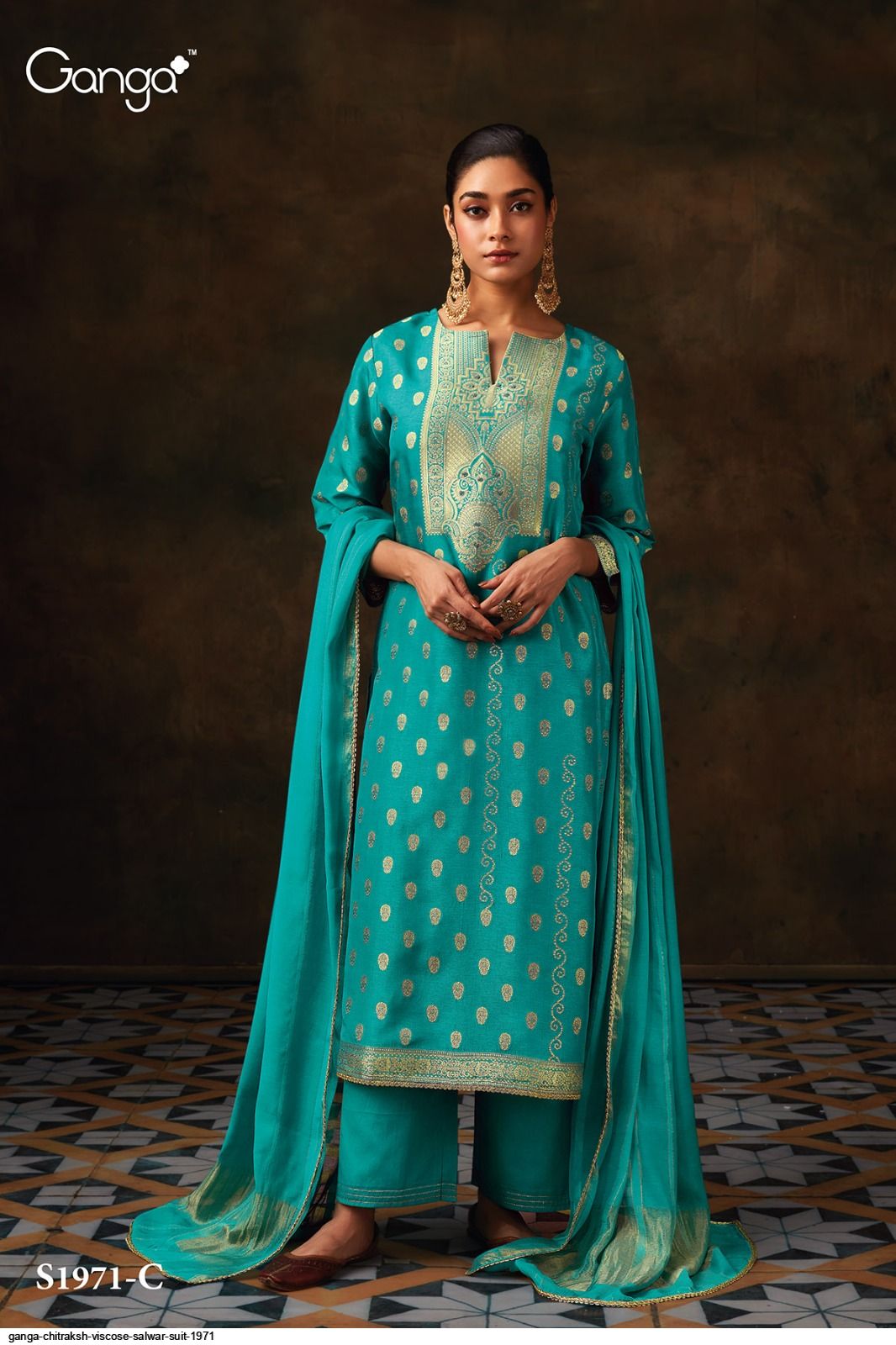 GANGA CHITRAKSH VISCOSE salwar suit 1971