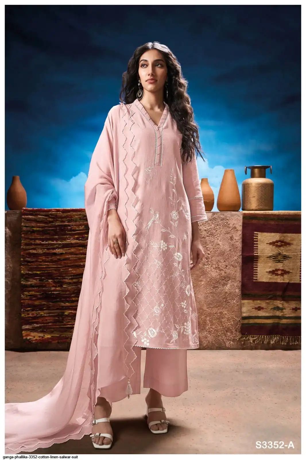 GANGA PHALLIKA 3352 COTTON LINEN SALWAR SUIT