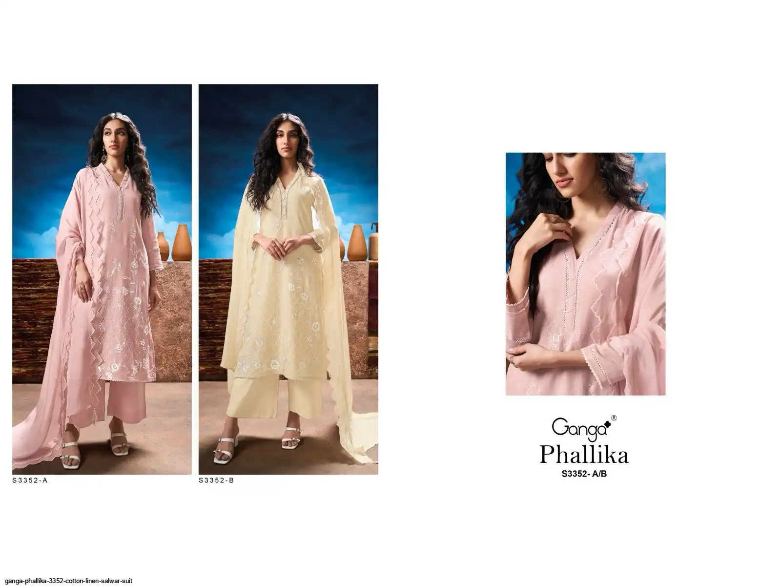 GANGA PHALLIKA 3352 COTTON LINEN SALWAR SUIT