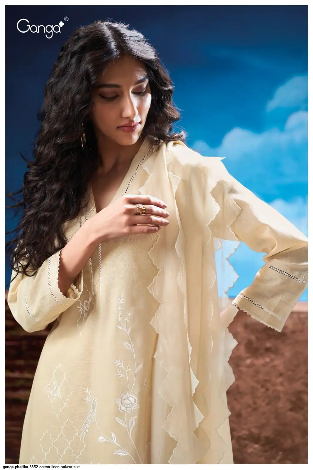 GANGA PHALLIKA 3352 COTTON LINEN SALWAR SUIT