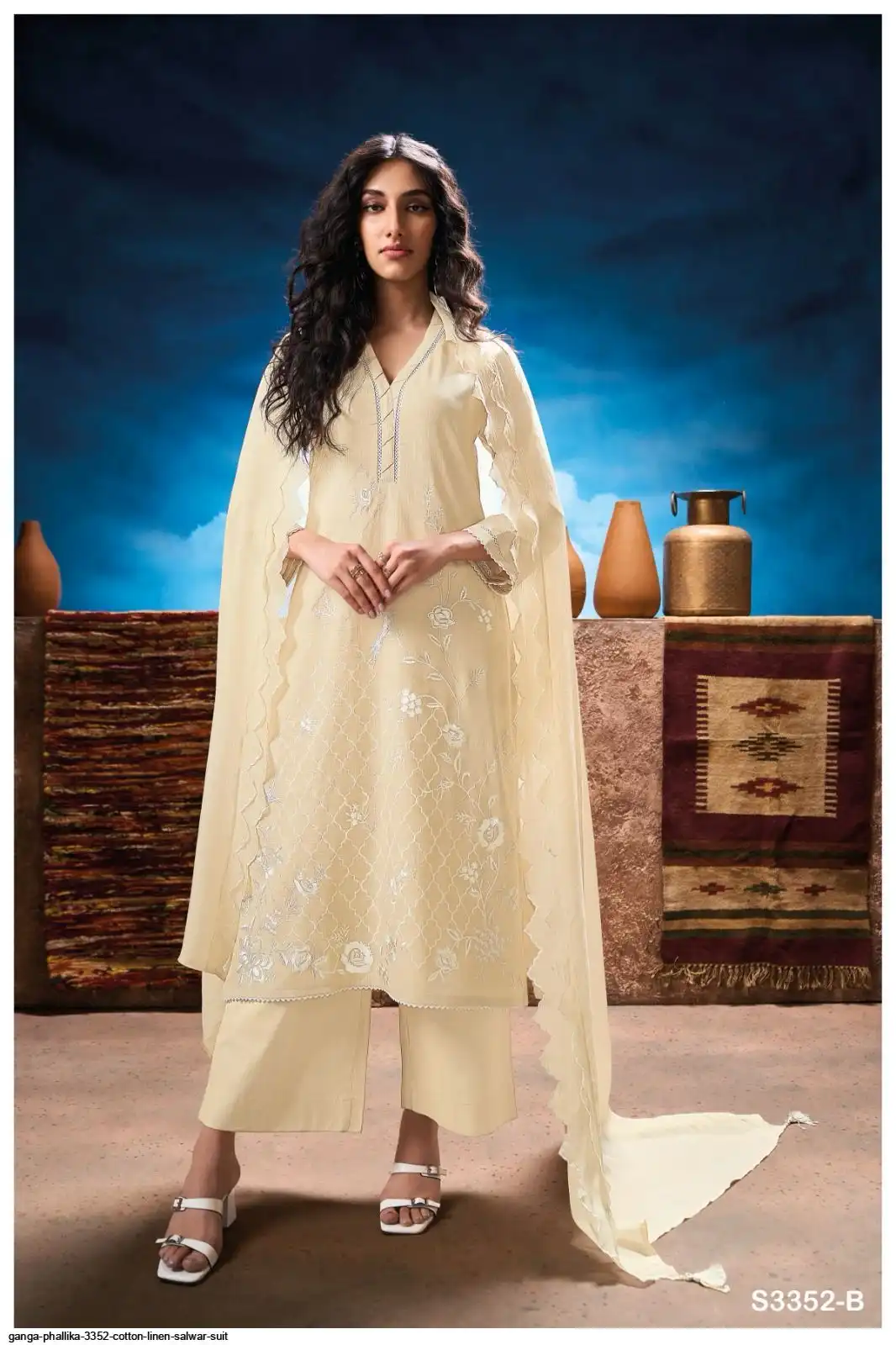 GANGA PHALLIKA 3352 COTTON LINEN SALWAR SUIT