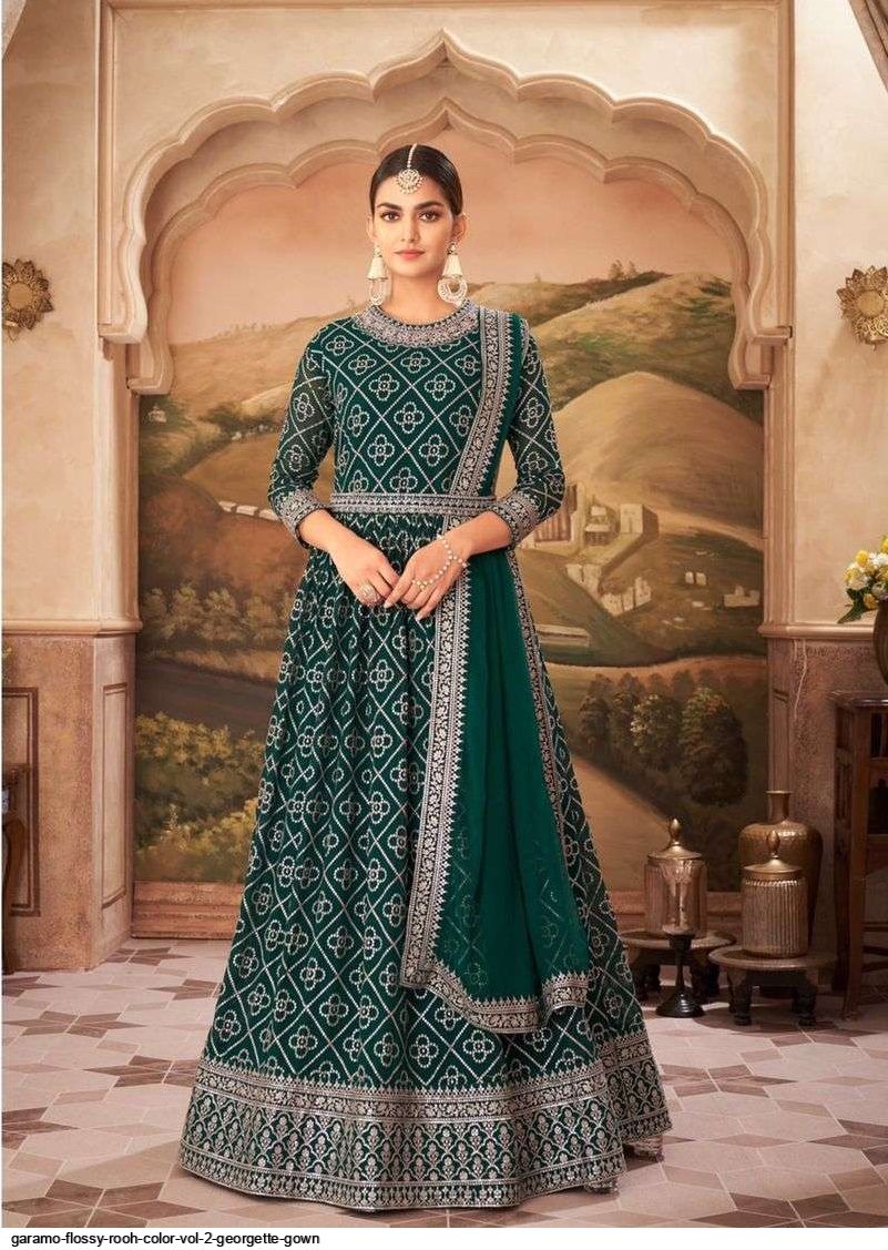 GARAMO FLOSSY ROOH COLOR VOL 2 GEORGETTE GOWN