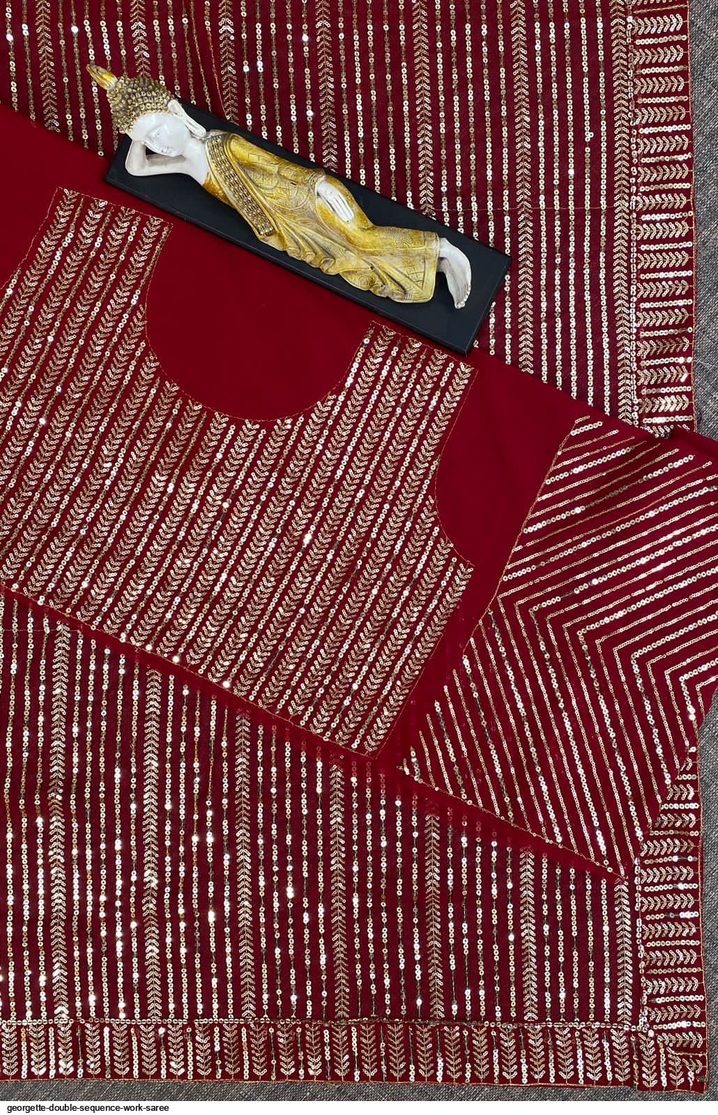 GEORGETTE DOUBLE SEQUENCE WORK SAREE