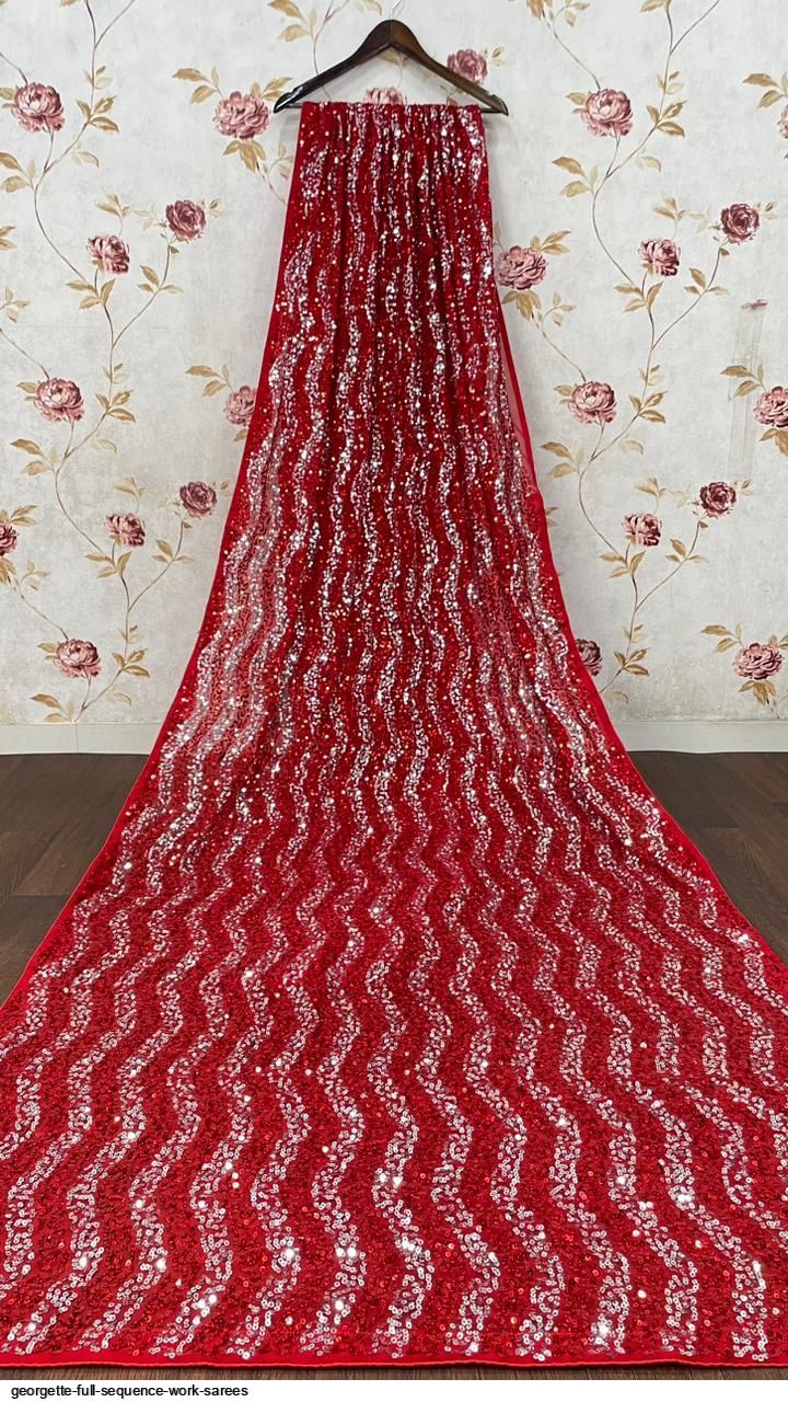 GEORGETTE FULL SEQUENCE WORK SAREES