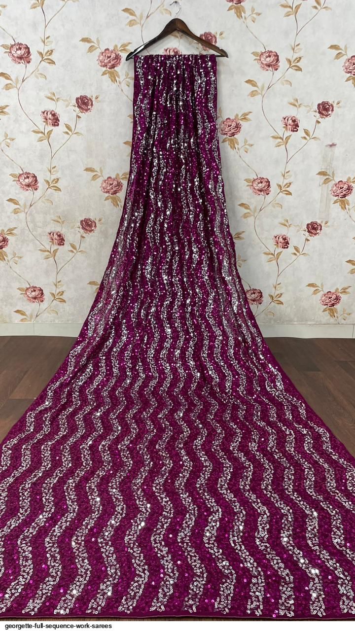GEORGETTE FULL SEQUENCE WORK SAREES