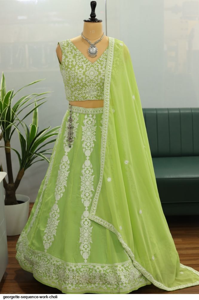 Georgette Sequence work choli