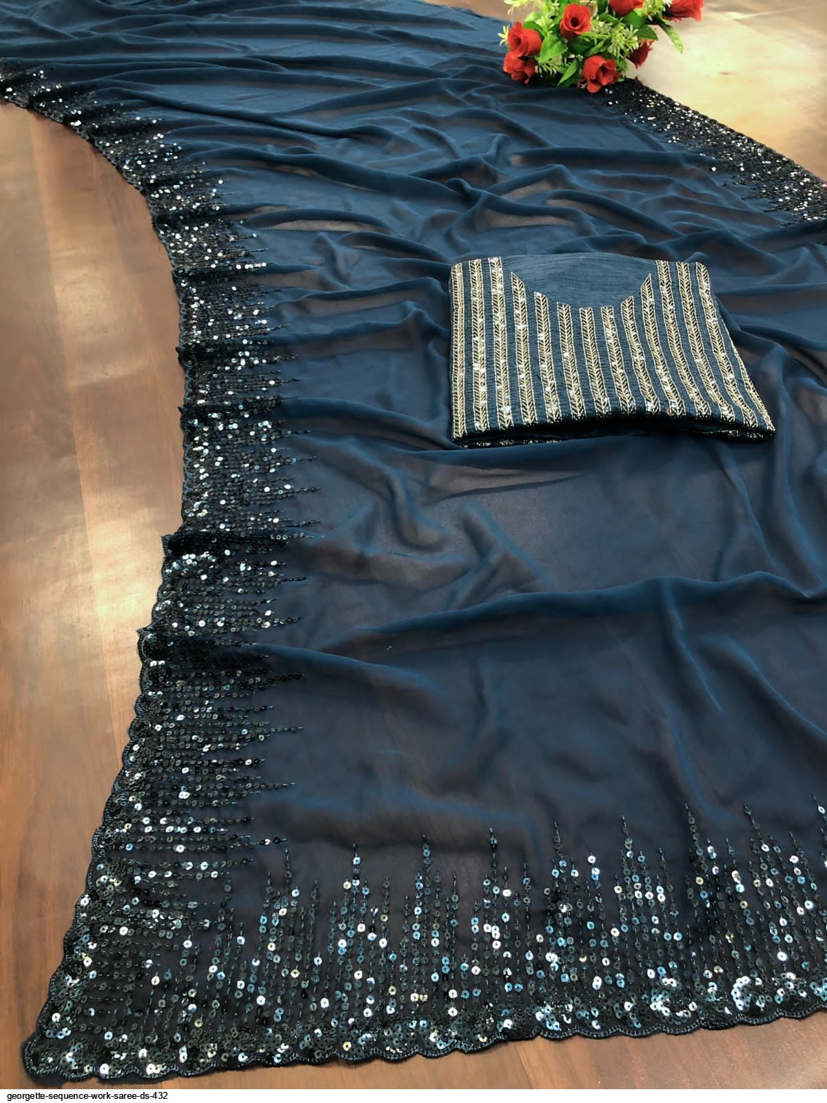 GEORGETTE SEQUENCE WORK SAREE DS-432