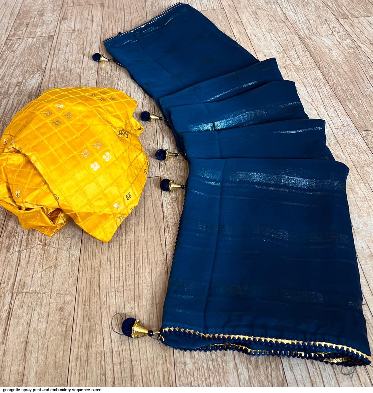 Georgette Spray Print And Embroidery Sequence saree