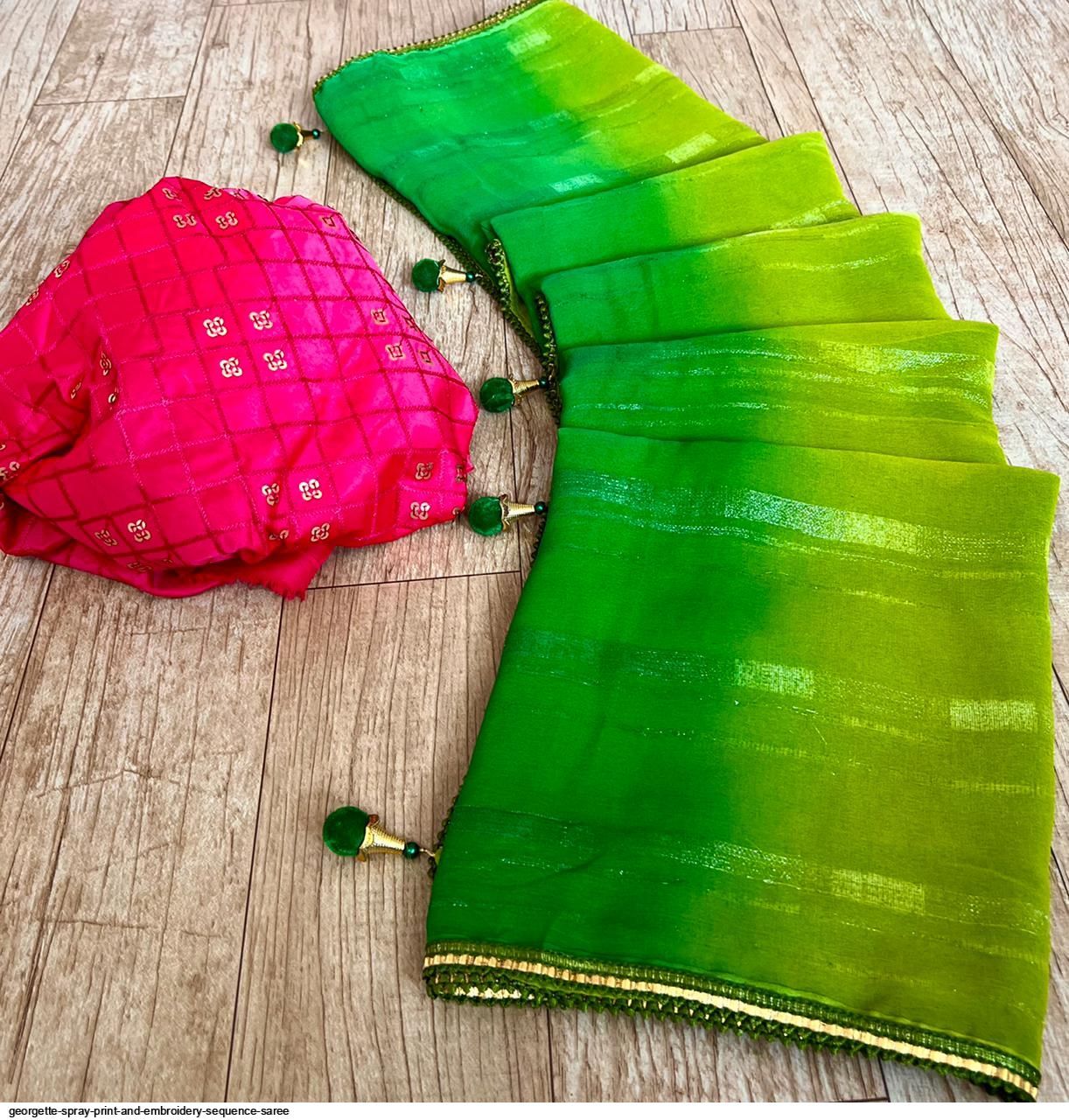 Georgette Spray Print And Embroidery Sequence saree