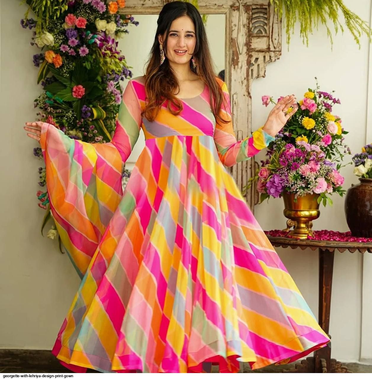Georgette WITH LEHRIYA DESIGN PRINT gown