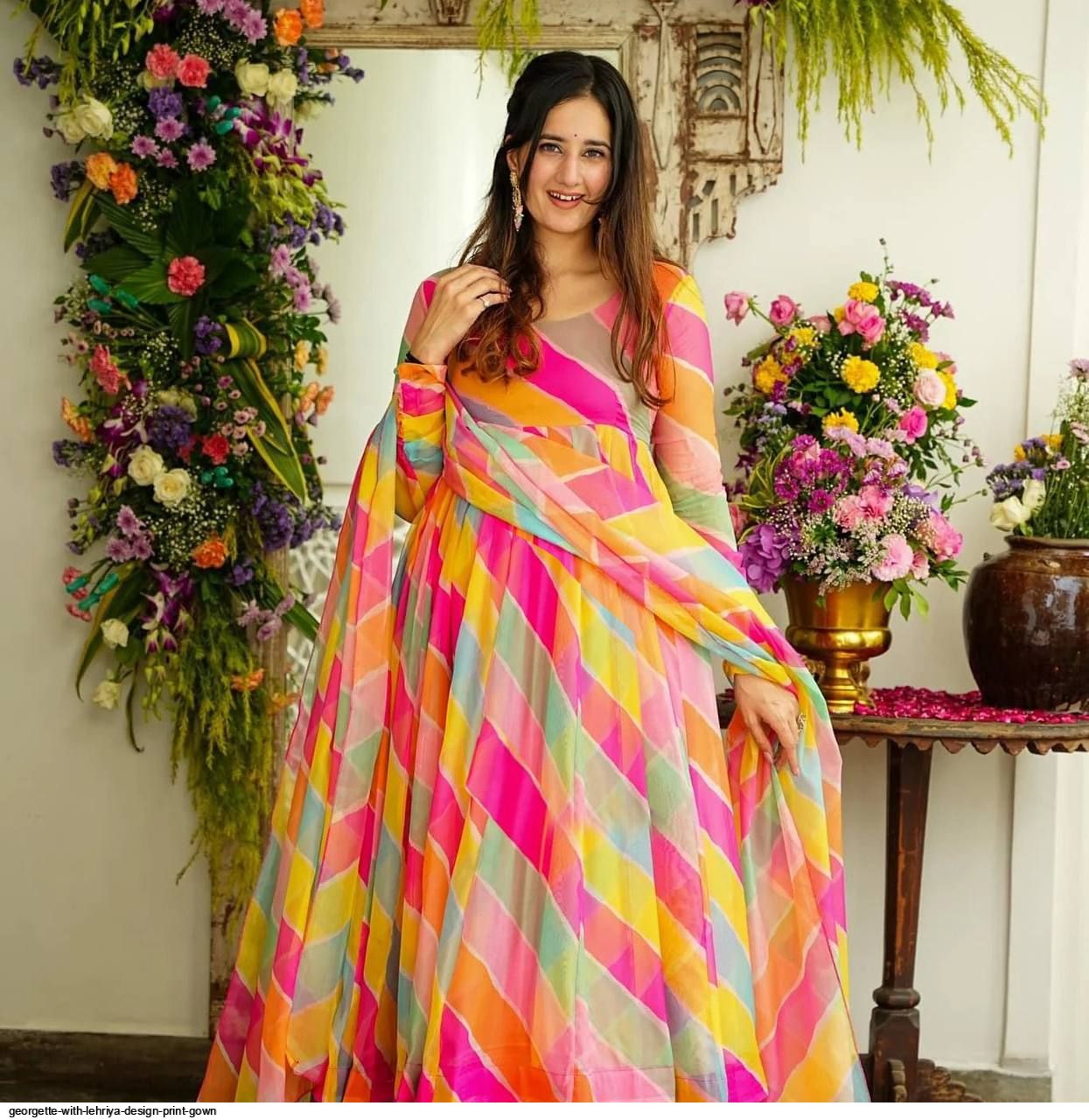 Georgette WITH LEHRIYA DESIGN PRINT gown