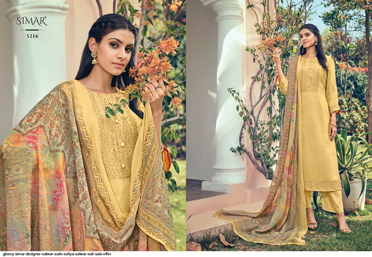 GLOSSY Simar Designer Salwar Suits Sufiya SALWAR SUIT SALE OFFER