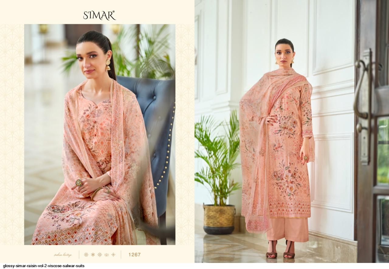 Glossy SIMAR Raisin Vol 2 VISCOSE SALWAR SUITS