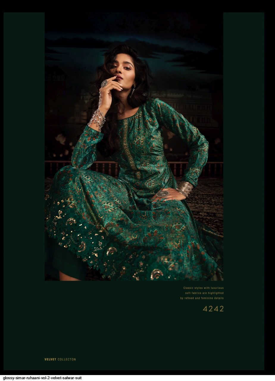 Glossy SIMAR RUHAANI VOL 2 VELVET SALWAR SUIT