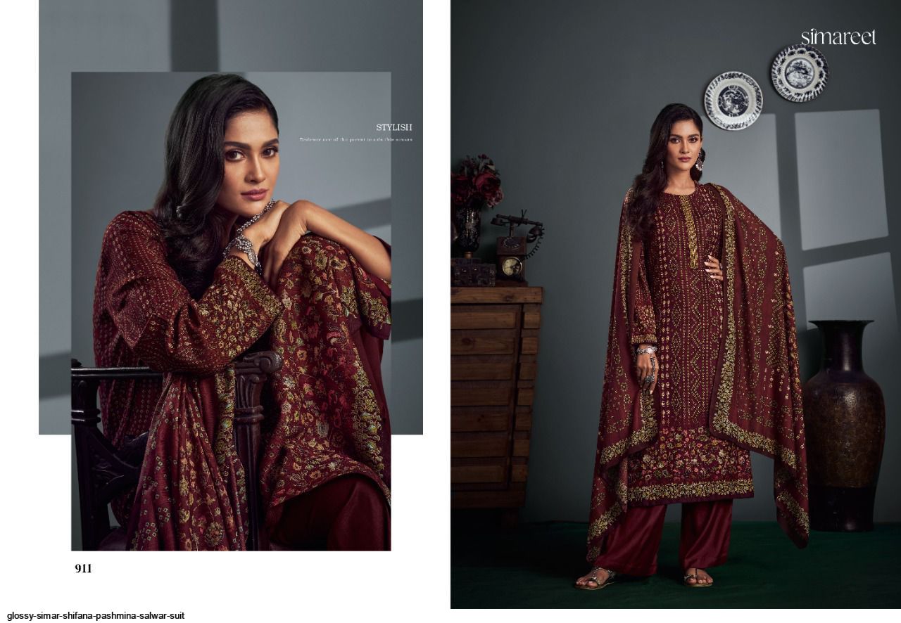 Glossy SIMAR SHIFANA PASHMINA SALWAR SUIT