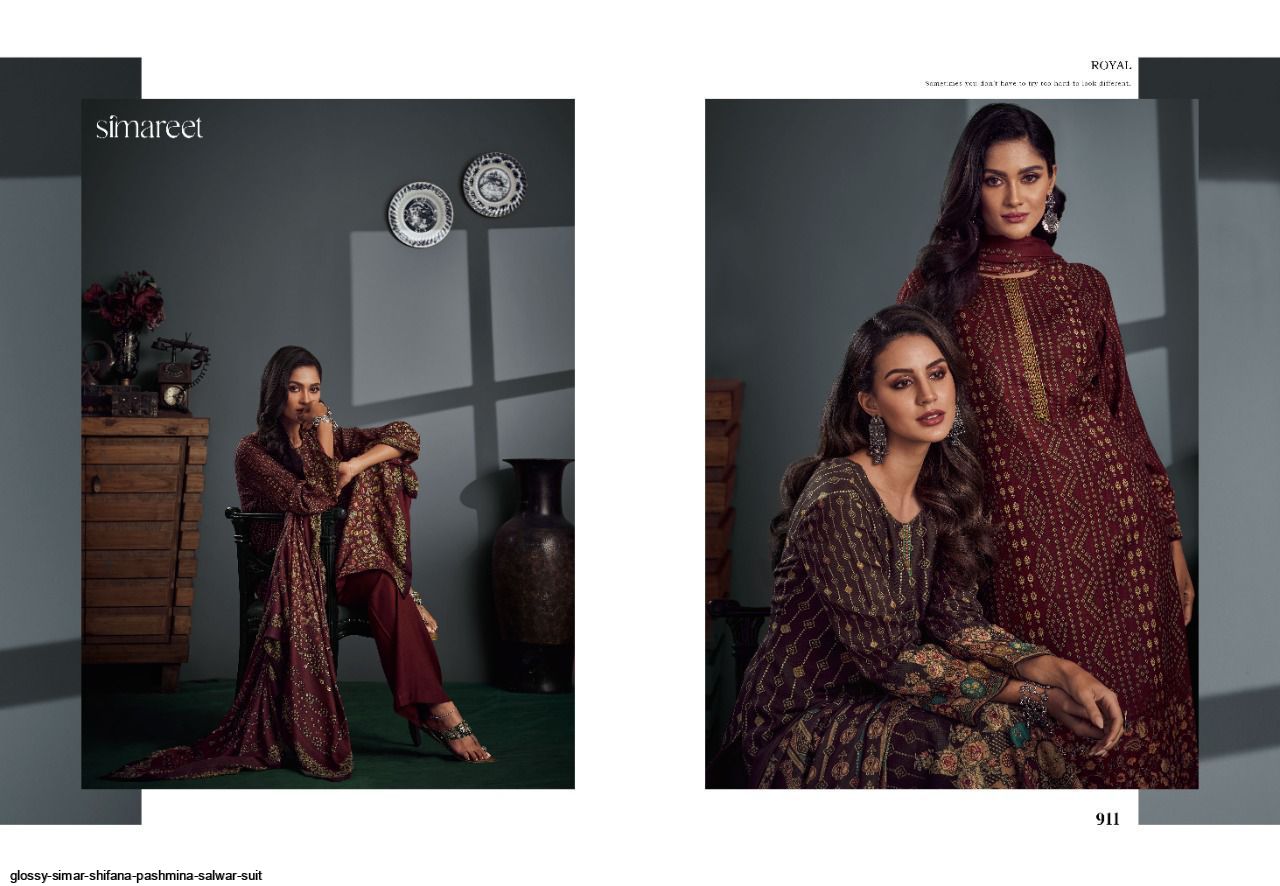Glossy SIMAR SHIFANA PASHMINA SALWAR SUIT