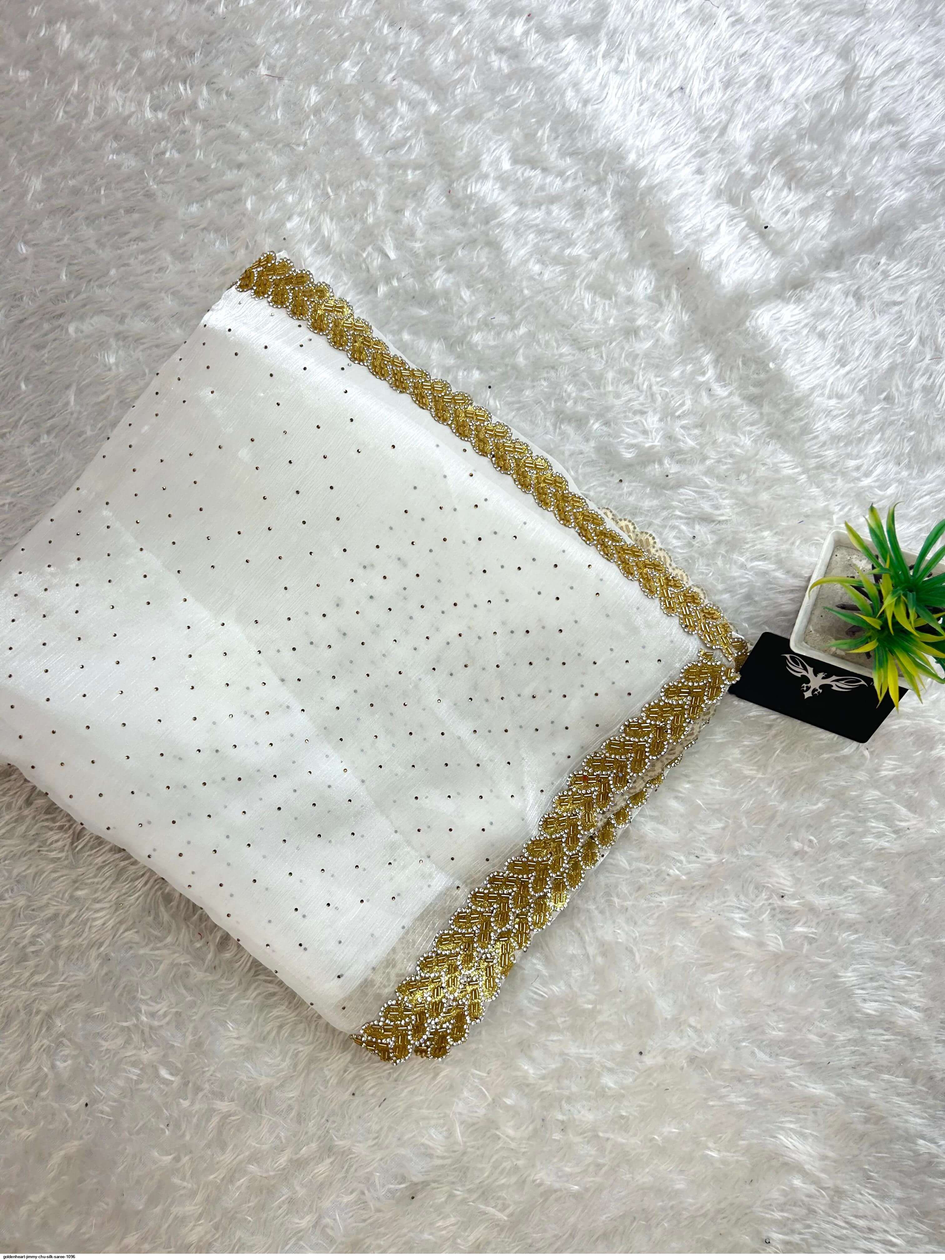 Goldenheart Jimmy Chu Silk SAREE 1096