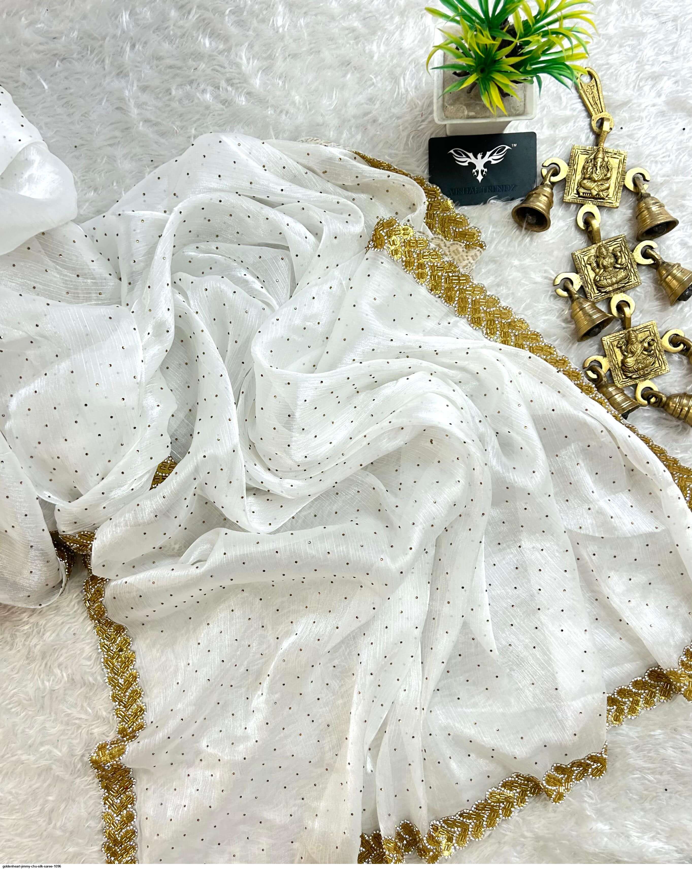 Goldenheart Jimmy Chu Silk SAREE 1096