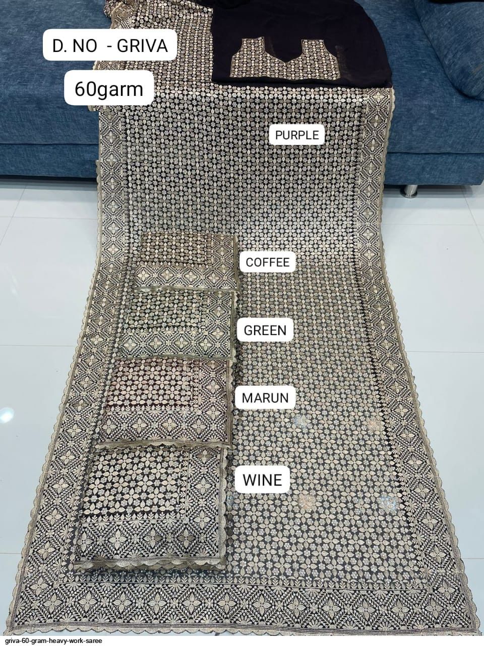 GRIVA 60 GRAM HEAVY WORK SAREE