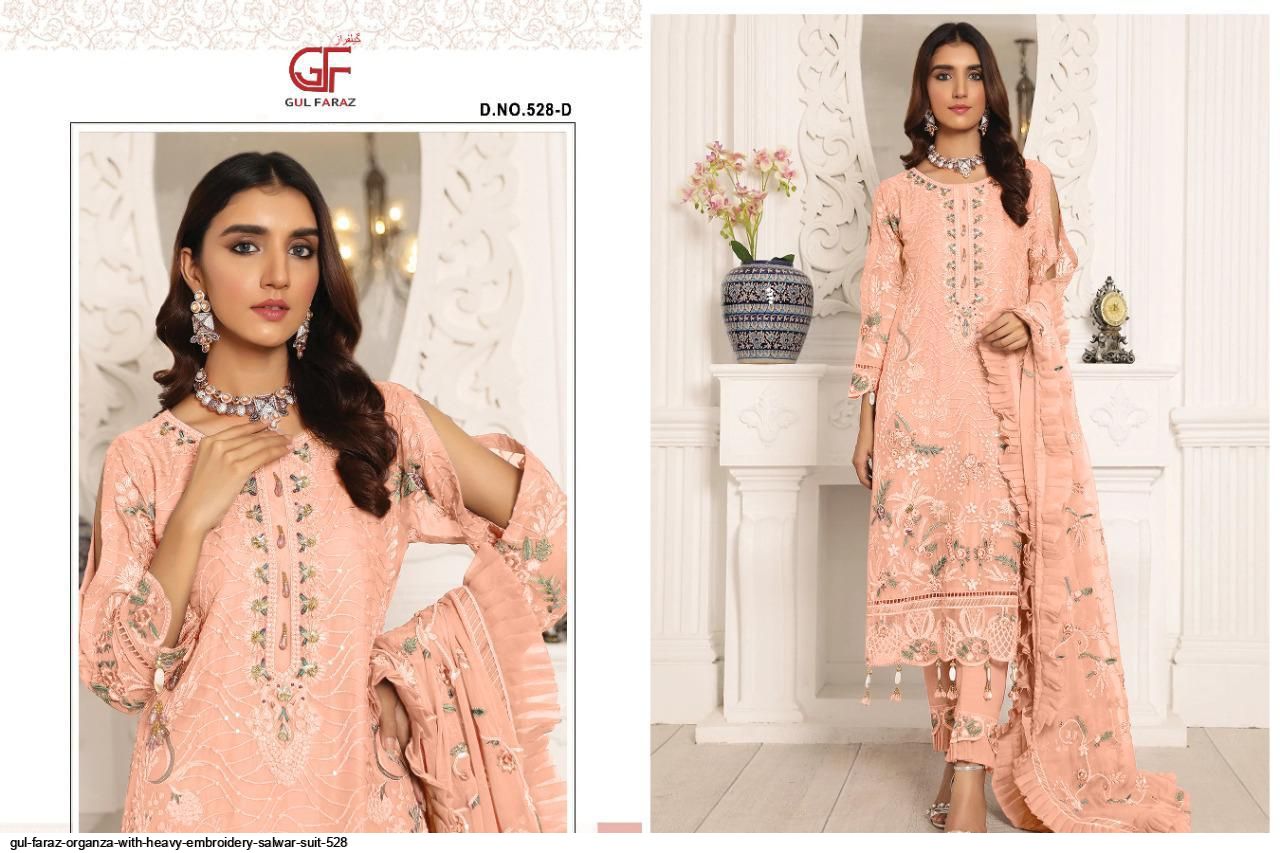 GUL FARAZ ORGANZA WITH HEAVY EMBROidery salwar suit 528