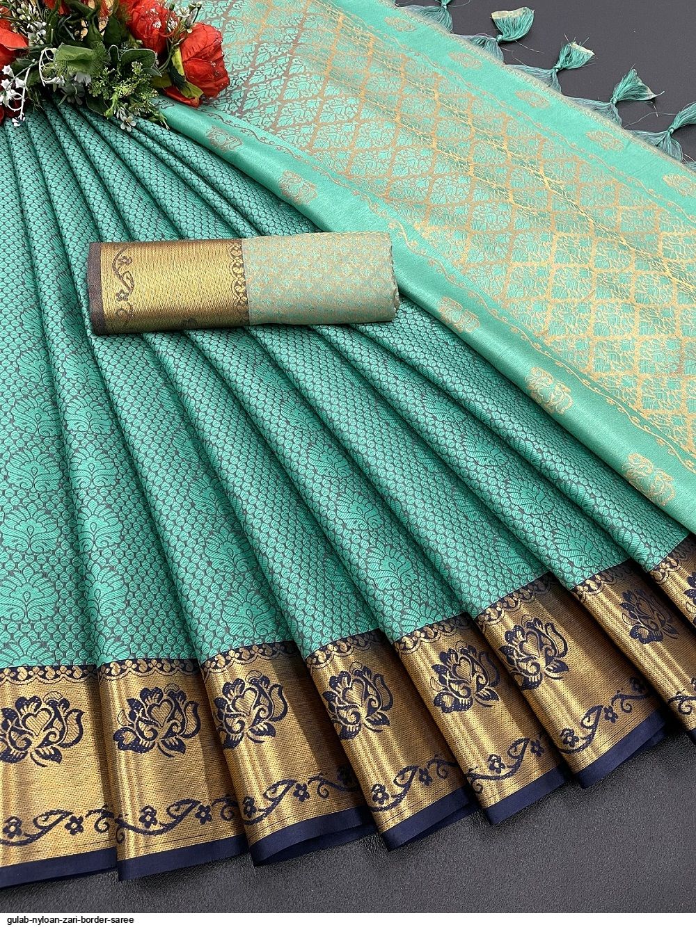 GULAB NYLOAN ZARI BORDER SAREE