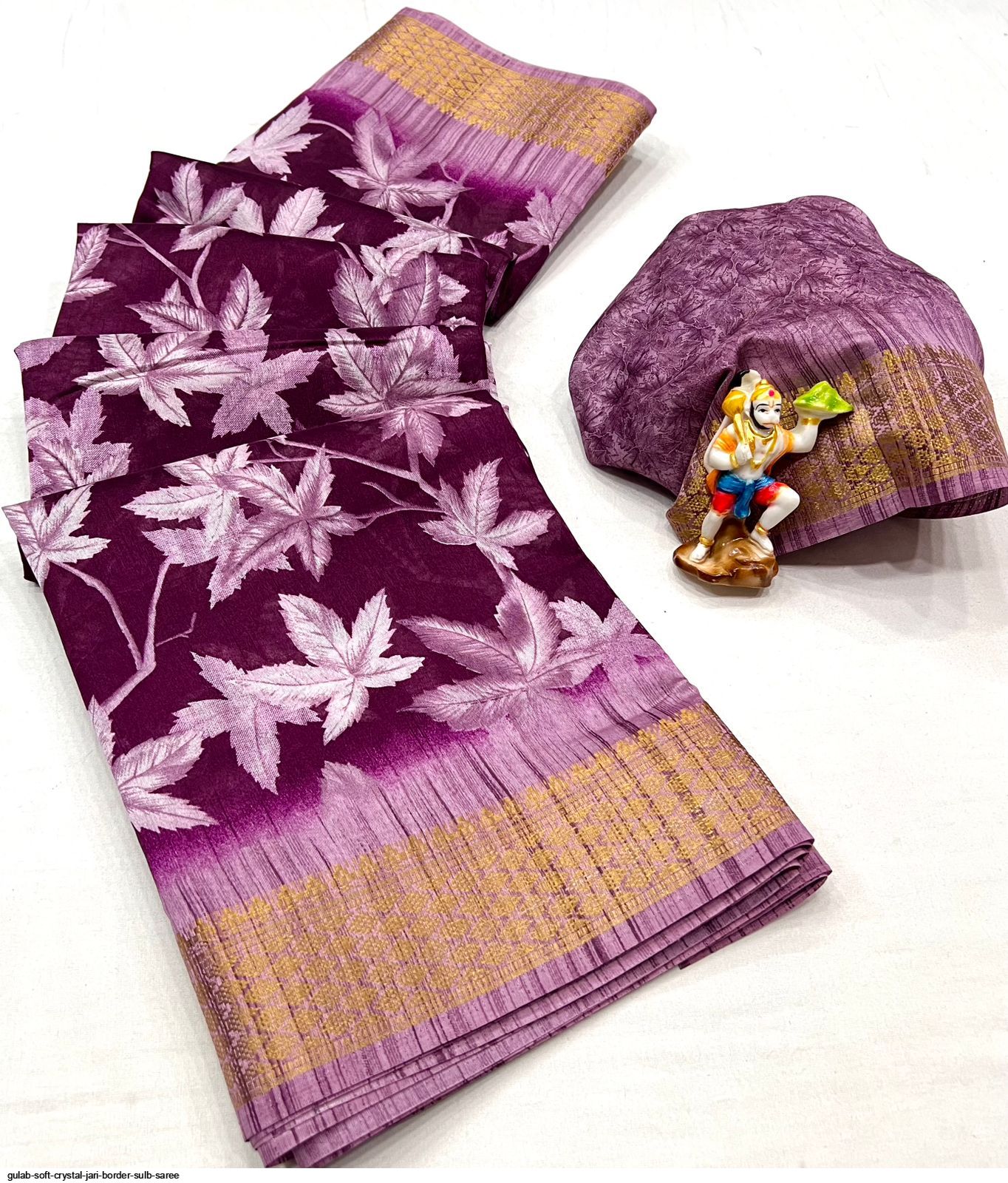 GULAB SOFT Crystal jari border Sulb saree