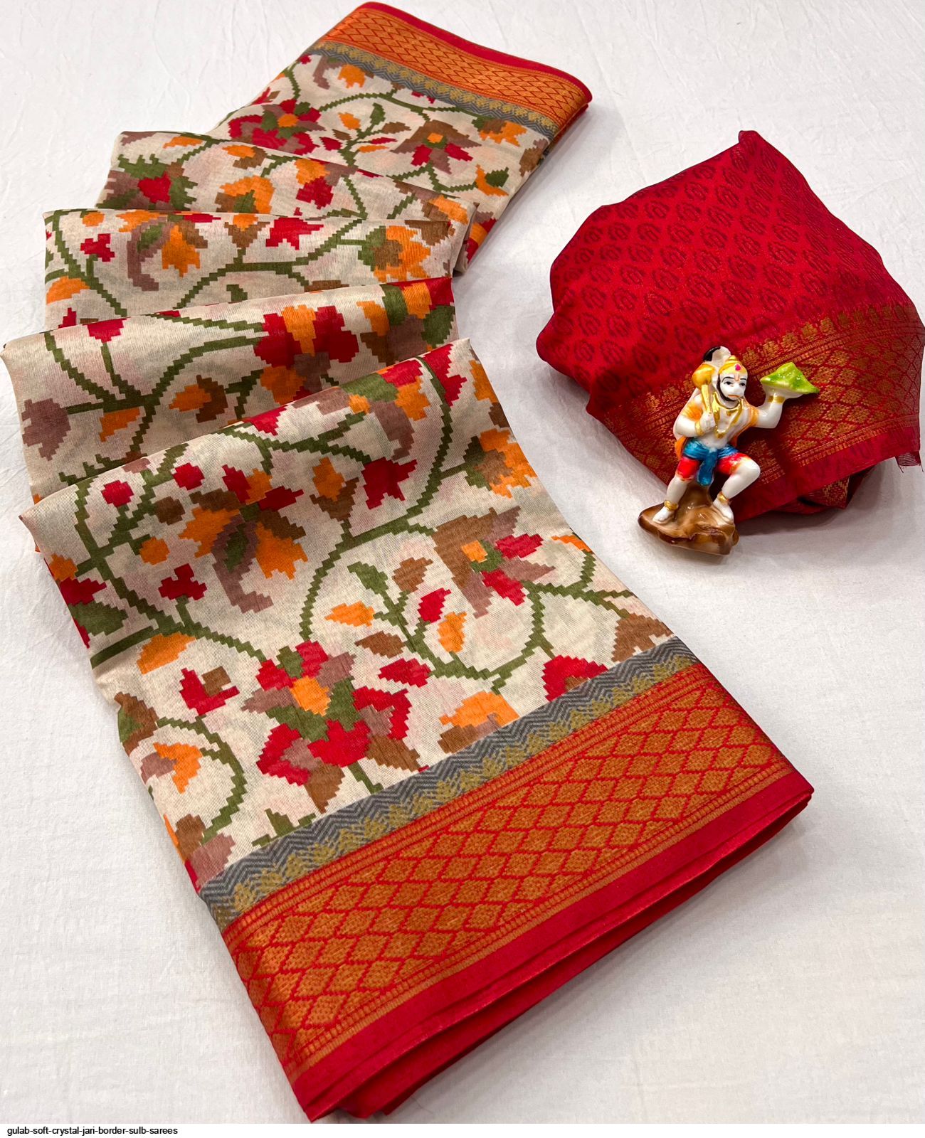 GULAB SOFT Crystal jari border Sulb sarees