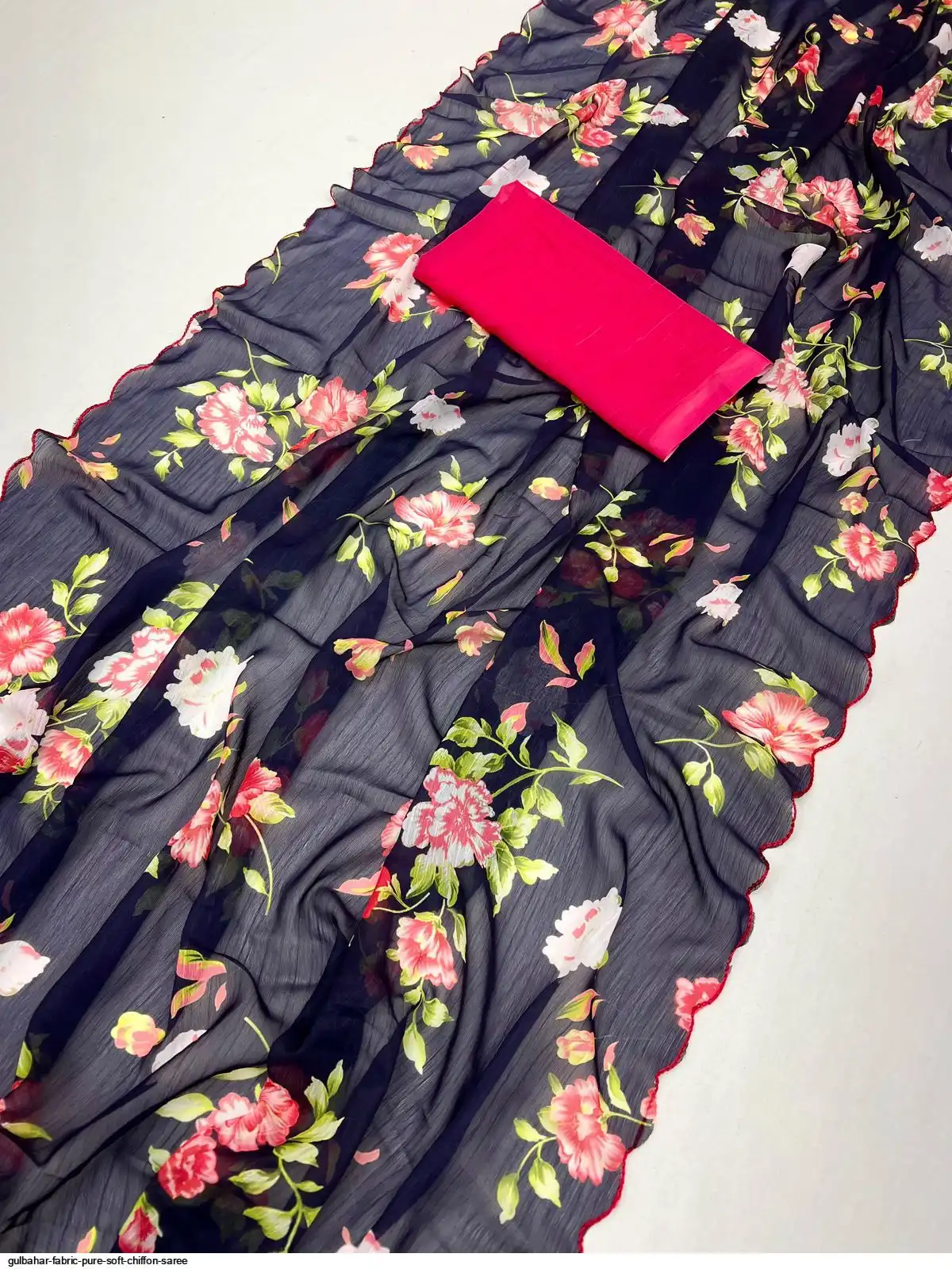 Gulbahar Fabric PURE Soft Chiffon SAREE