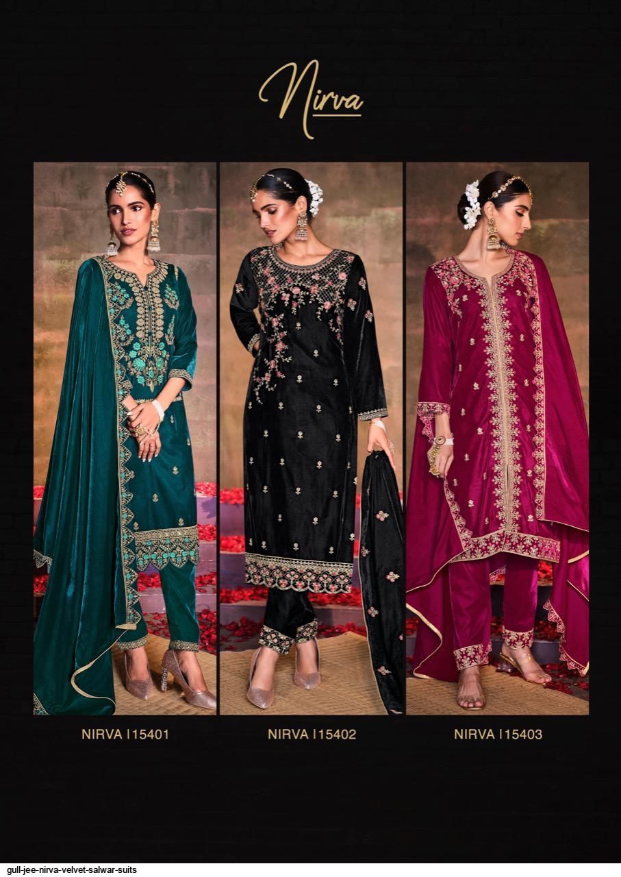 Gull JEE NIRVA Velvet salwar suits