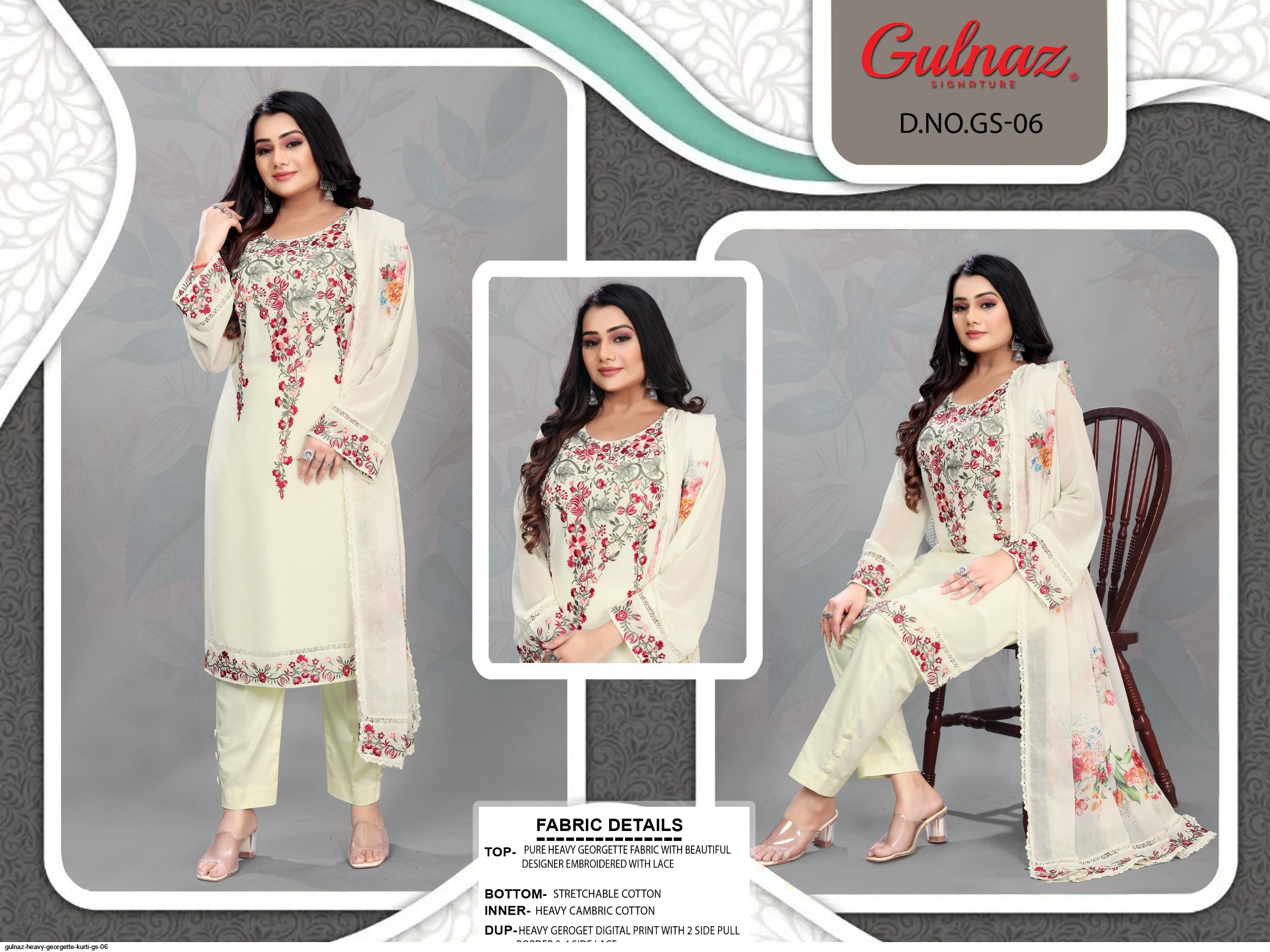 Gulnaz heavy Georgette kurti Gs 06