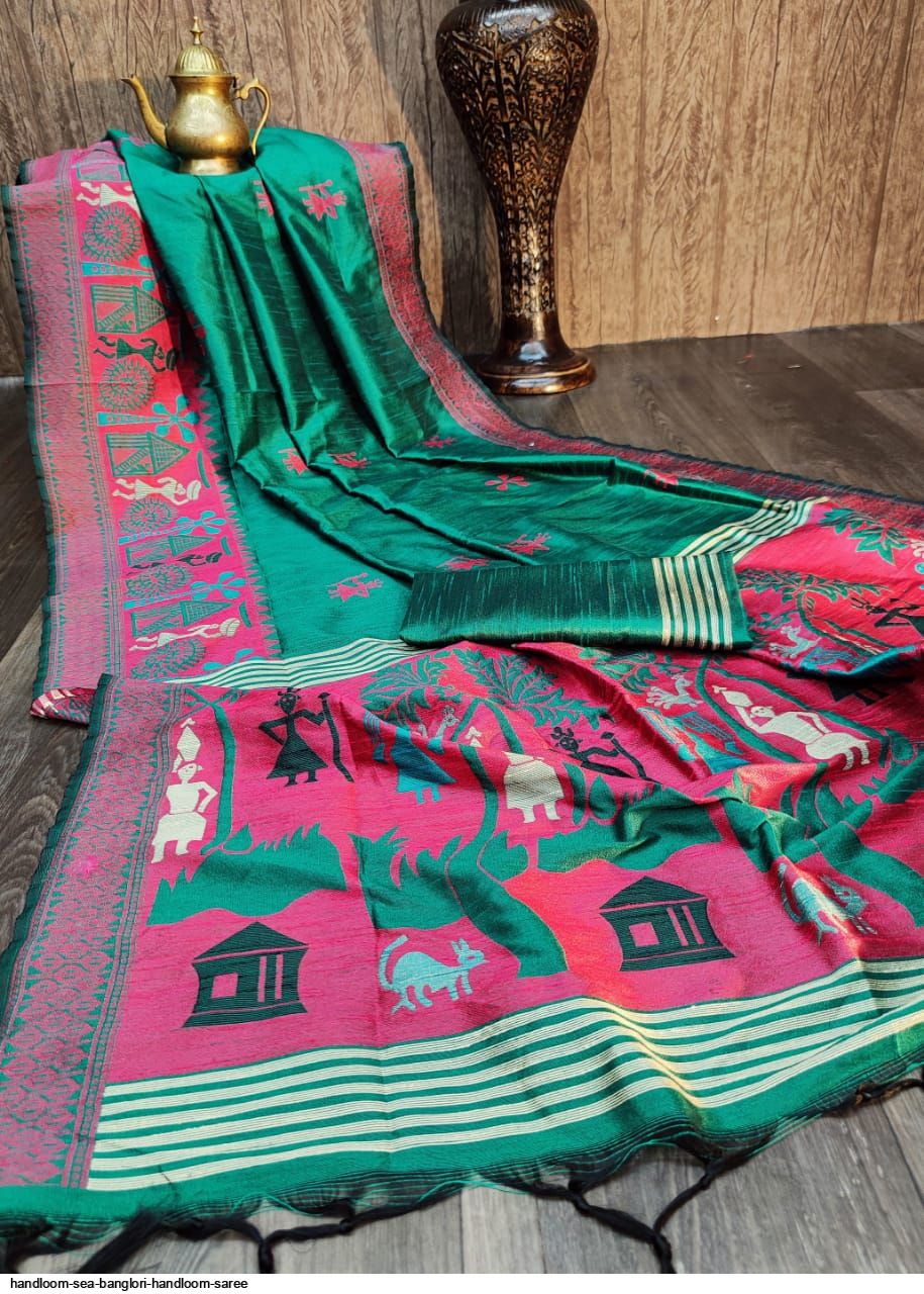 HANDLOOM SEA BANGLORI HANDLOOM SAREE