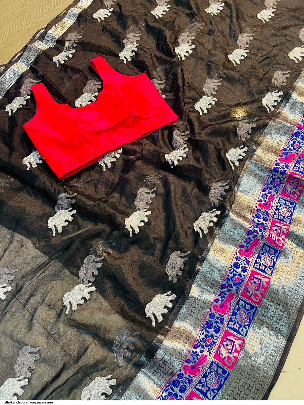 HATHI Kanchipuram Organza saree