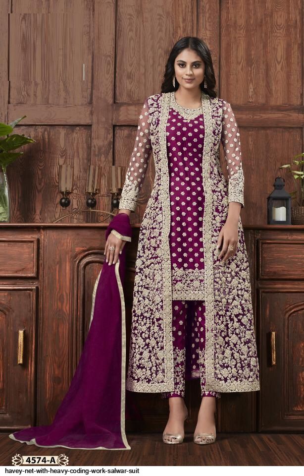 Havey net with heavy Coding work salwar suit