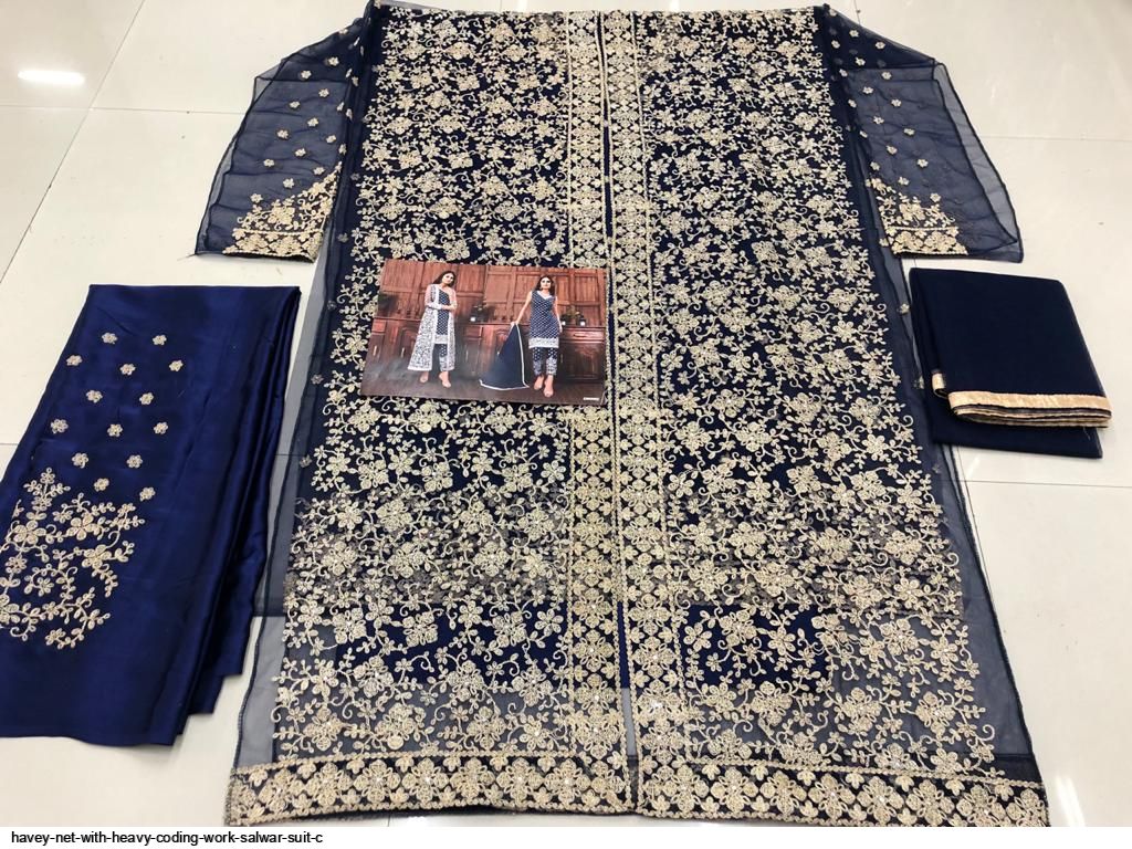 Havey net with heavy Coding work salwar suit